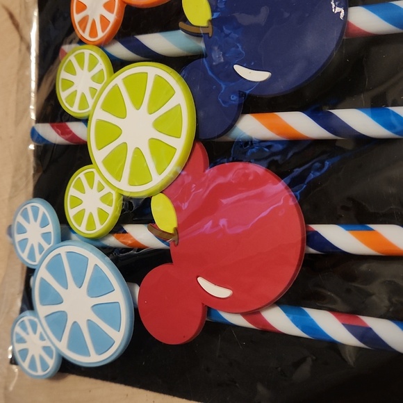 Disney | Dining | Disney Mickey Mouse Plastic Straws With Charm 2 Packs ...